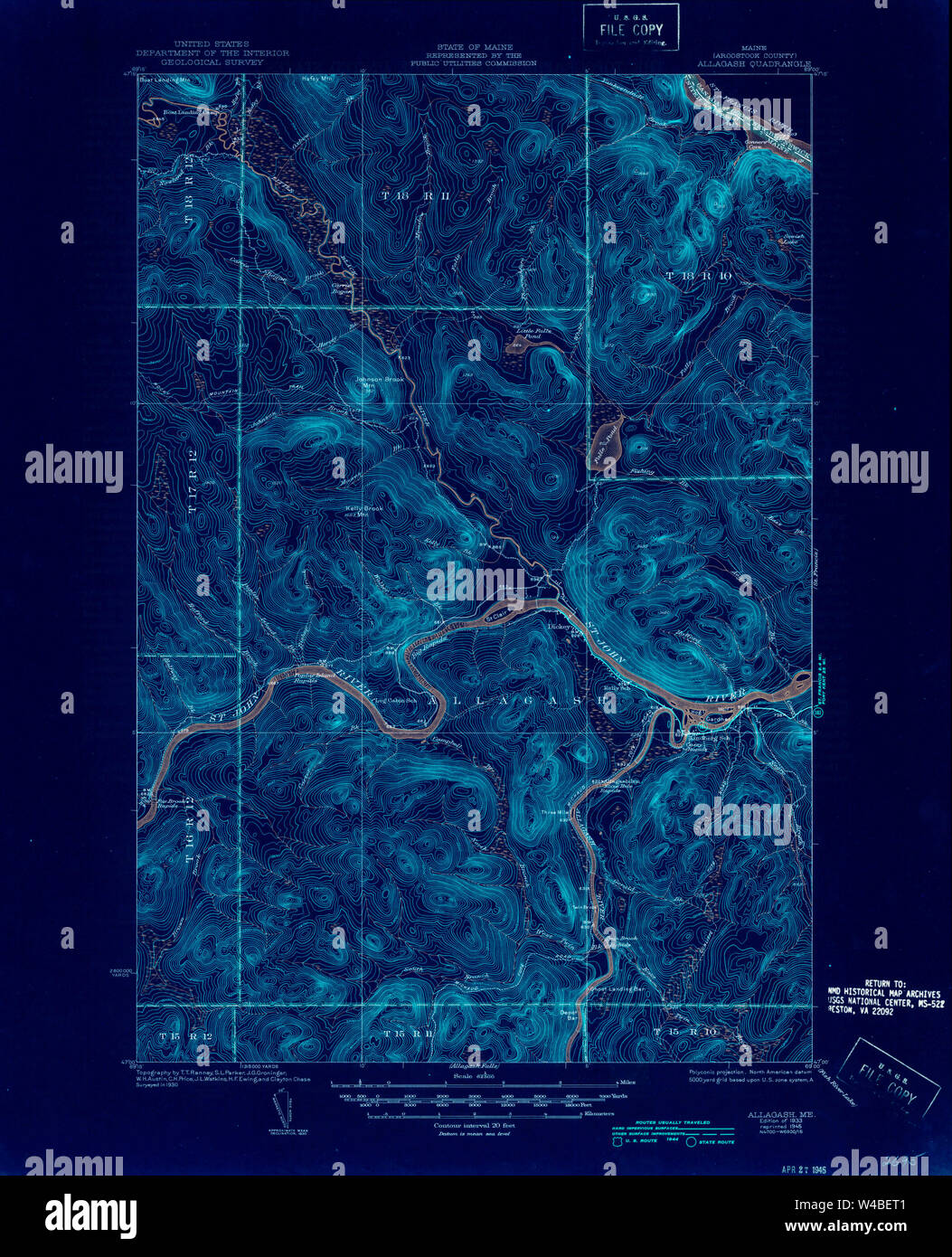 Allagash maine map hi-res stock photography and images - Alamy