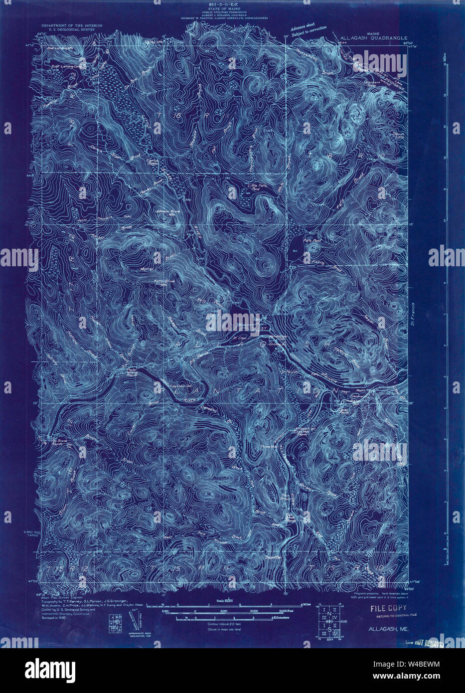 Maine USGS Historical Map Allagash 806450 1930 48000 Inversion ...