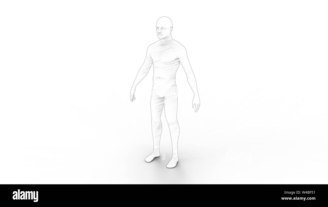 3d rendering of a standing male cad model person isolated in white ...