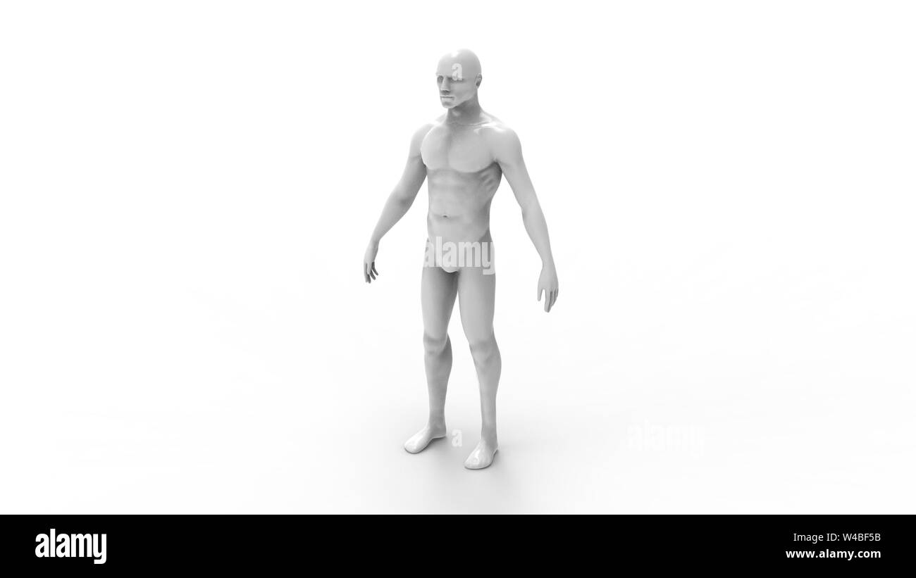 3d rendering of a standing male cad model person isolated in white ...