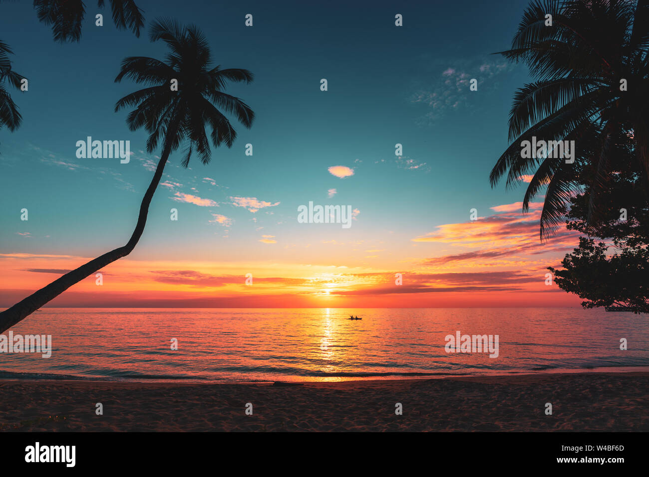 Nature landscape tropical beach at sunset Stock Photo - Alamy