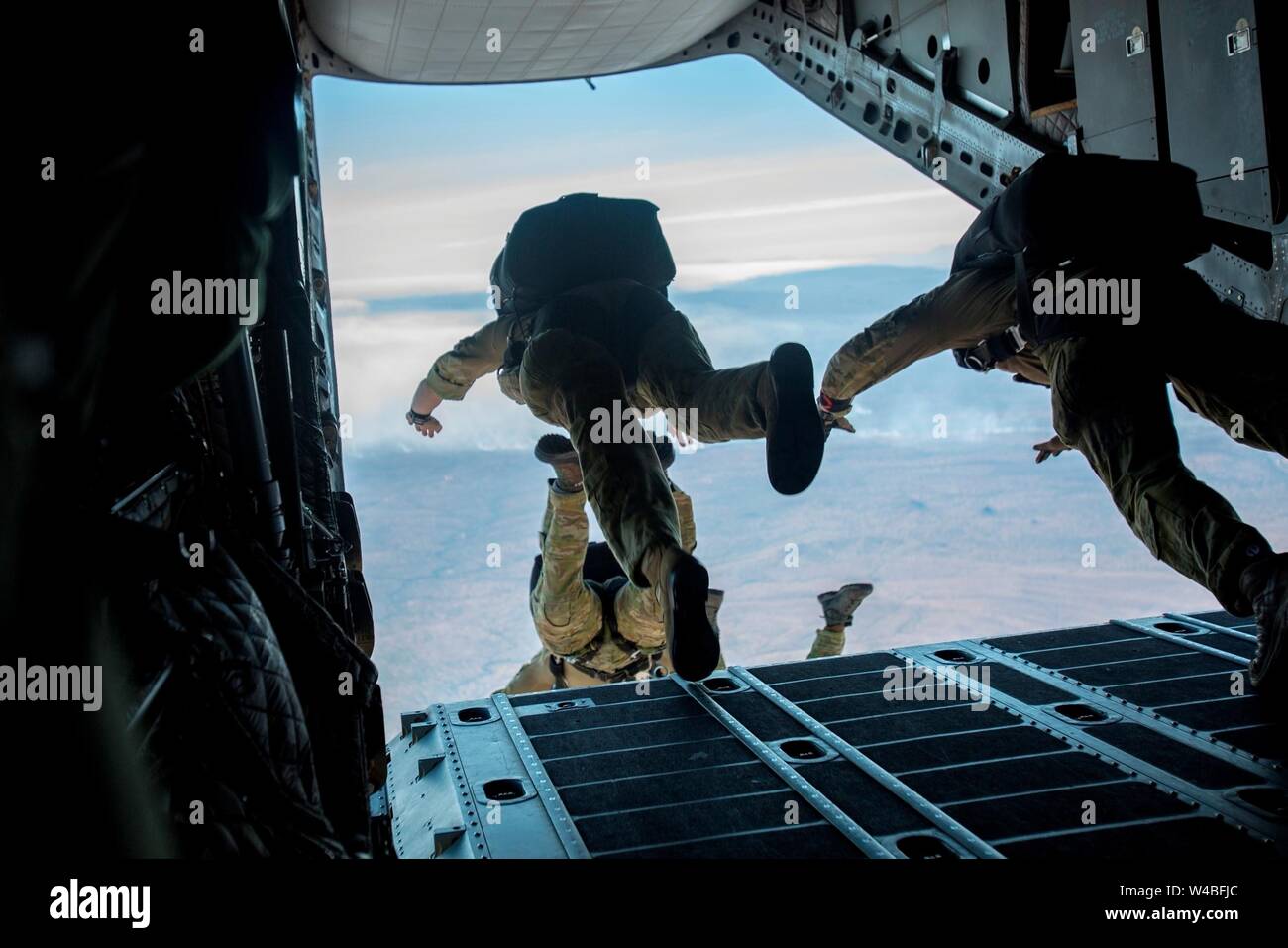 U.S. and Australian special operations forces (SOF) conduct a high-altitude low-opening (HALO ...