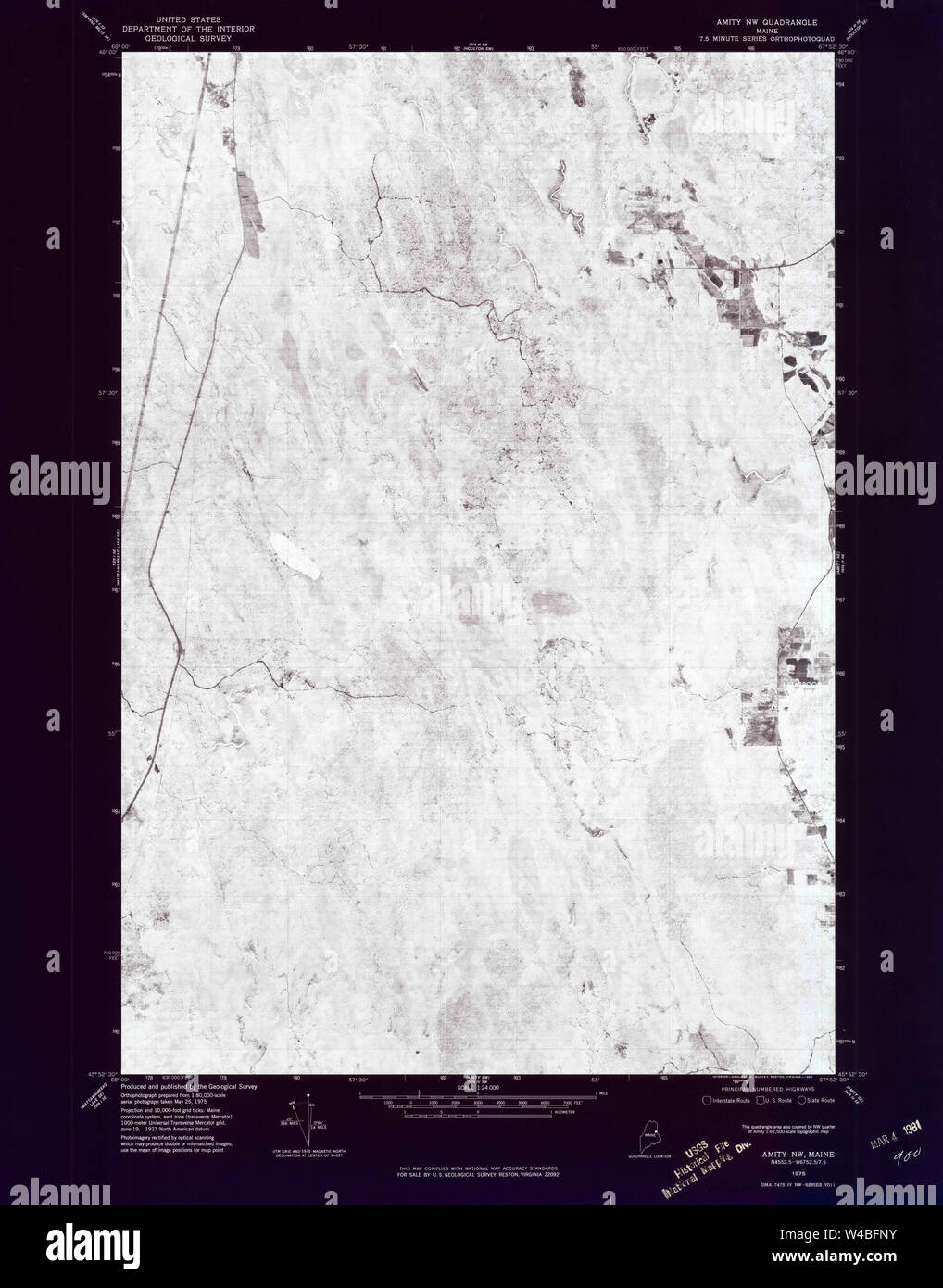 Maine USGS Historical Map Amity NW 806454 1975 24000 Inversion ...
