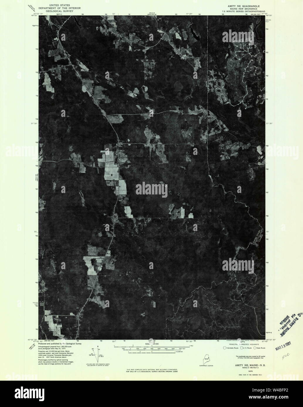 Maine USGS Historical Map Amity NE 806453 1975 24000 Restoration Stock ...