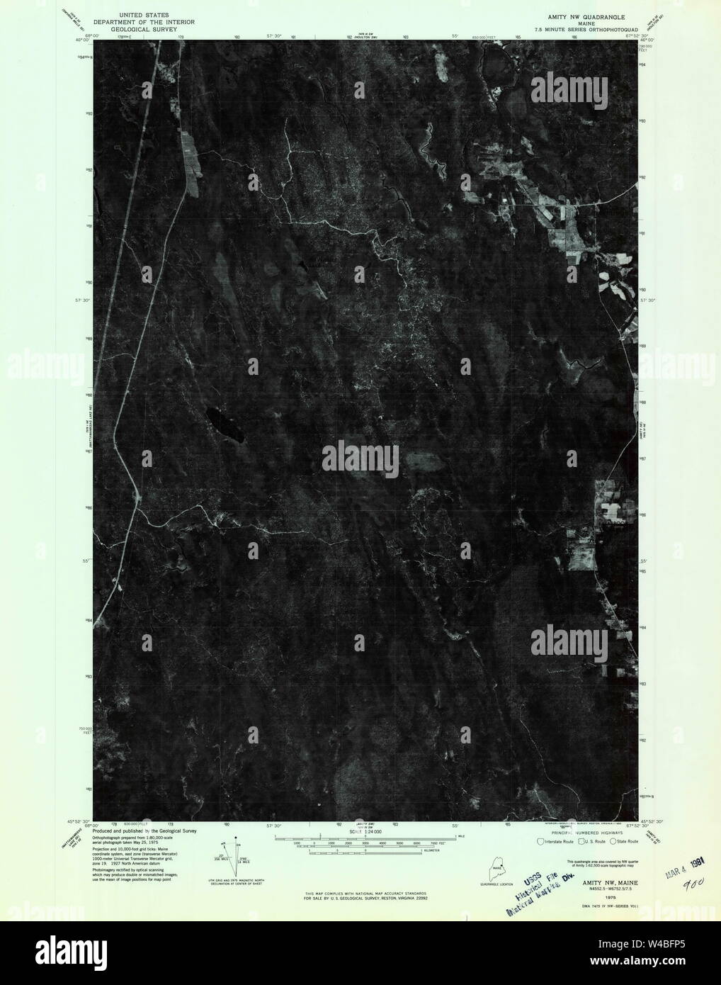 Maine USGS Historical Map Amity NW 806454 1975 24000 Restoration Stock ...