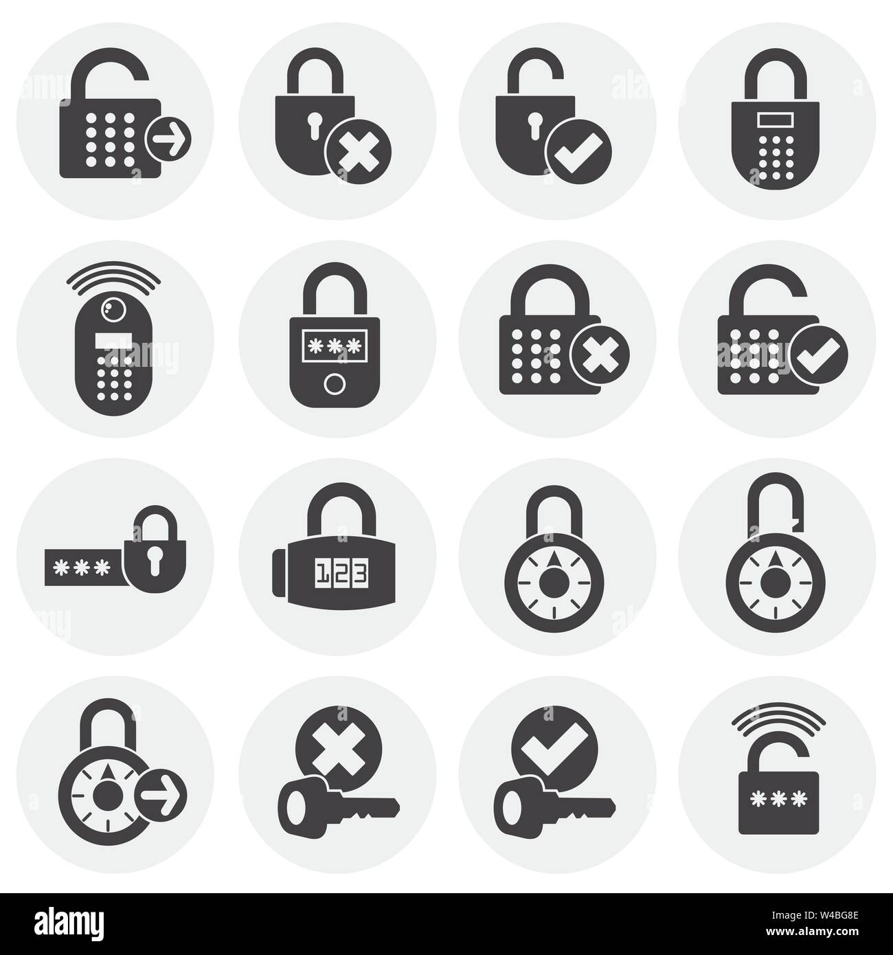 Smart lock icons set on background for graphic and web design. Simple ...