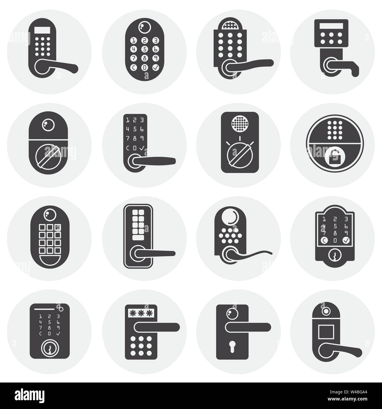 Smart lock icons set on background for graphic and web design. Simple ...