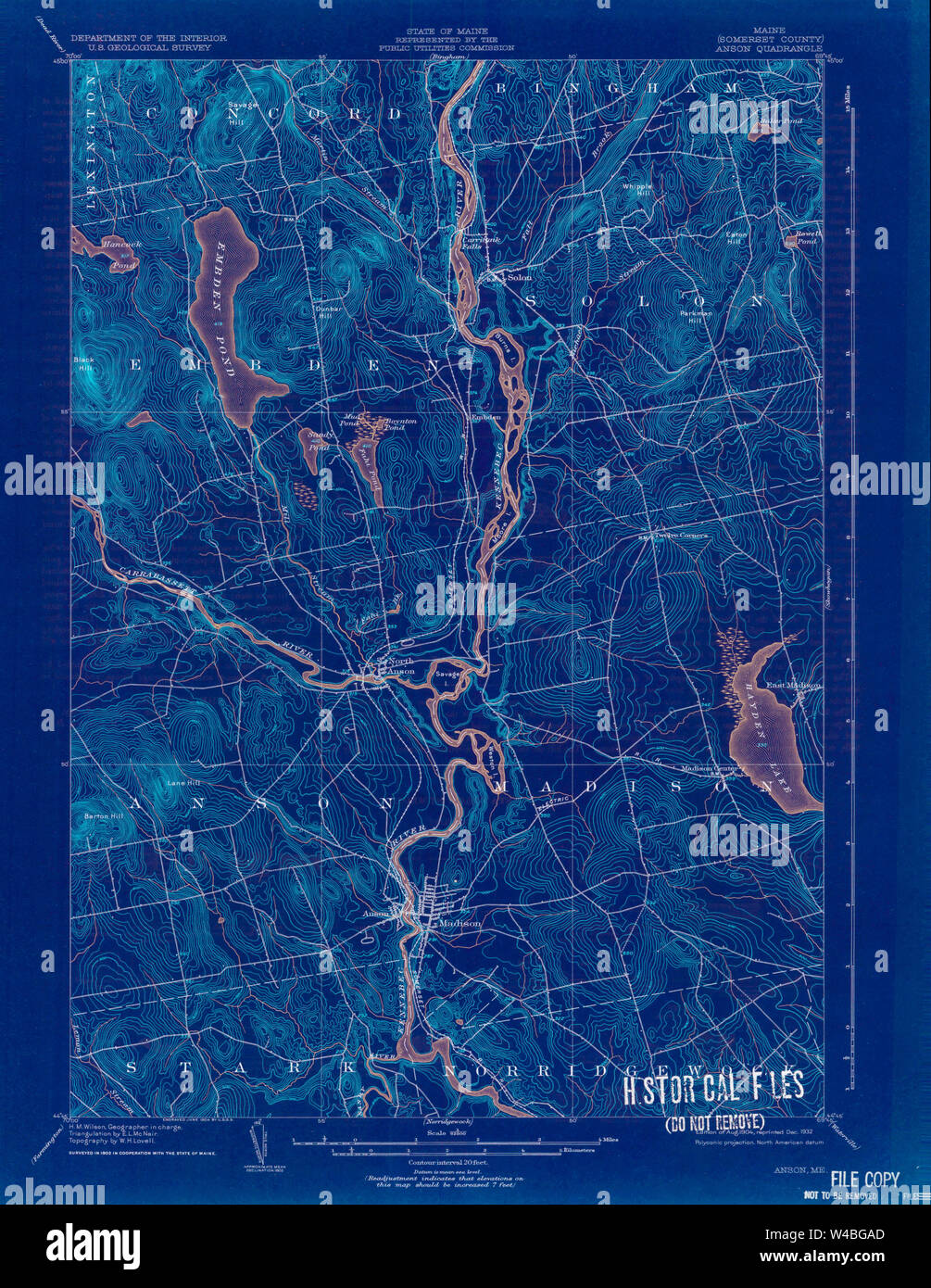 Maine USGS Historical Map Anson 807344 1904 62500 Inversion Restoration ...