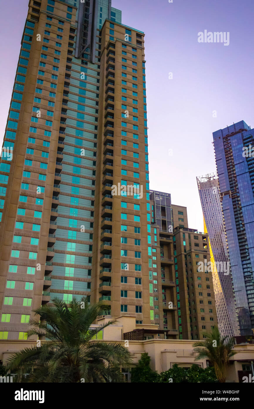District downtown. View of the beautiful modern high-rise buildings ...