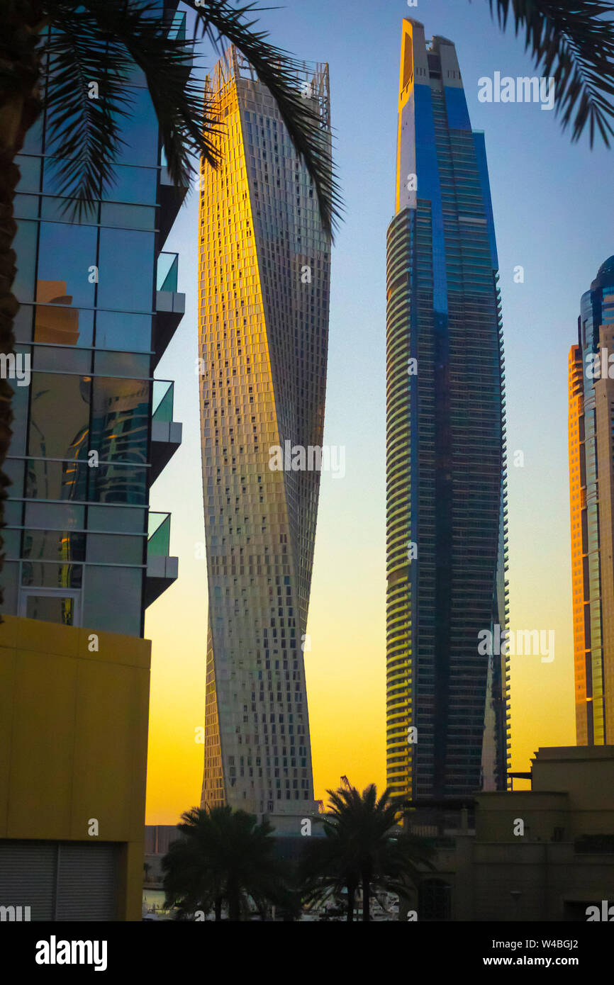 District downtown. View of the beautiful modern high-rise buildings ...