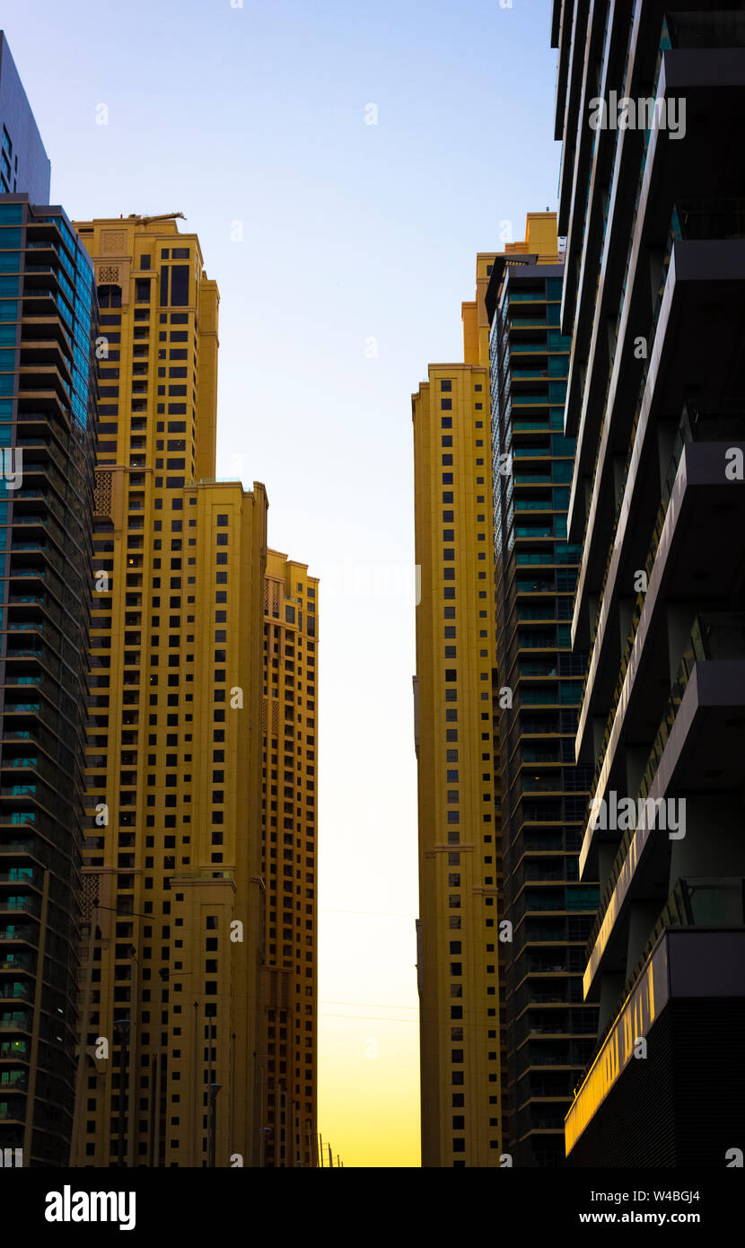 District downtown. View of the beautiful modern high-rise buildings ...