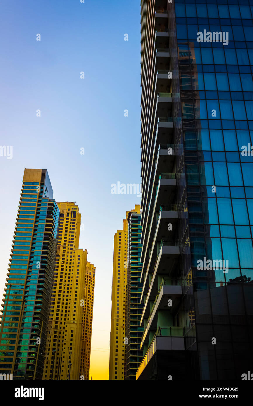 District downtown. View of the beautiful modern high-rise buildings ...