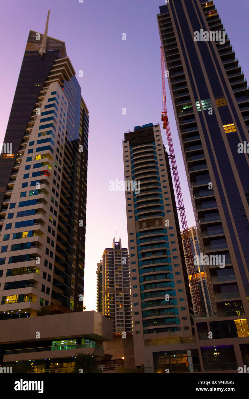 District downtown. View of the beautiful modern high-rise buildings ...