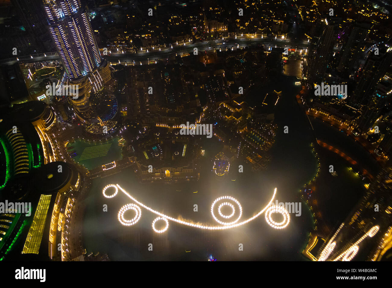 Aerial view of the illuminated night city Stock Photo - Alamy