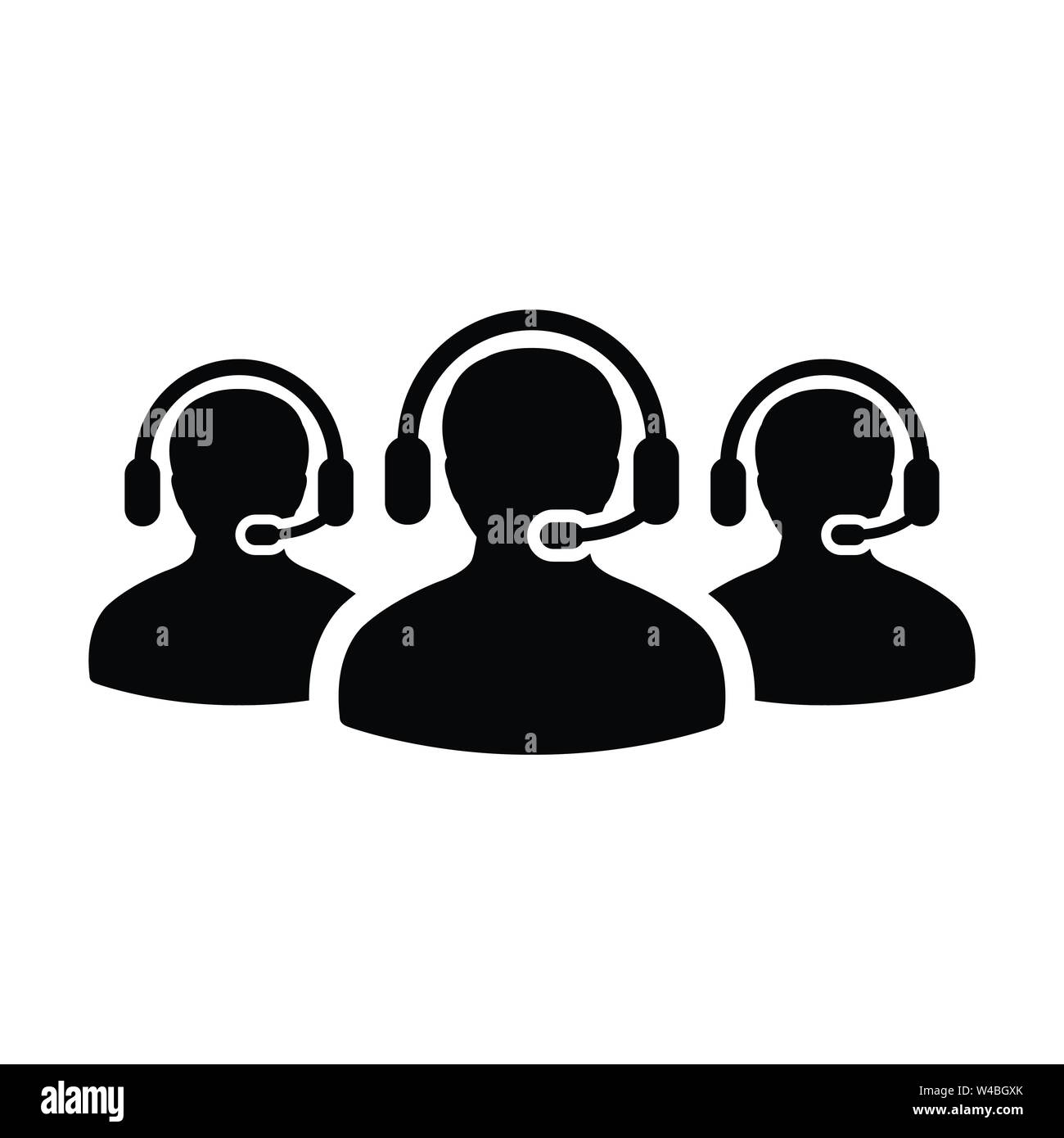 Business service icon vector male online customer support person ...