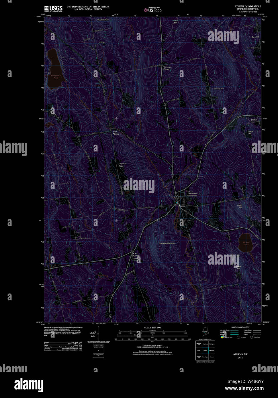 Maine USGS Historical Map Athens 20110906 TM Inversion Restoration ...