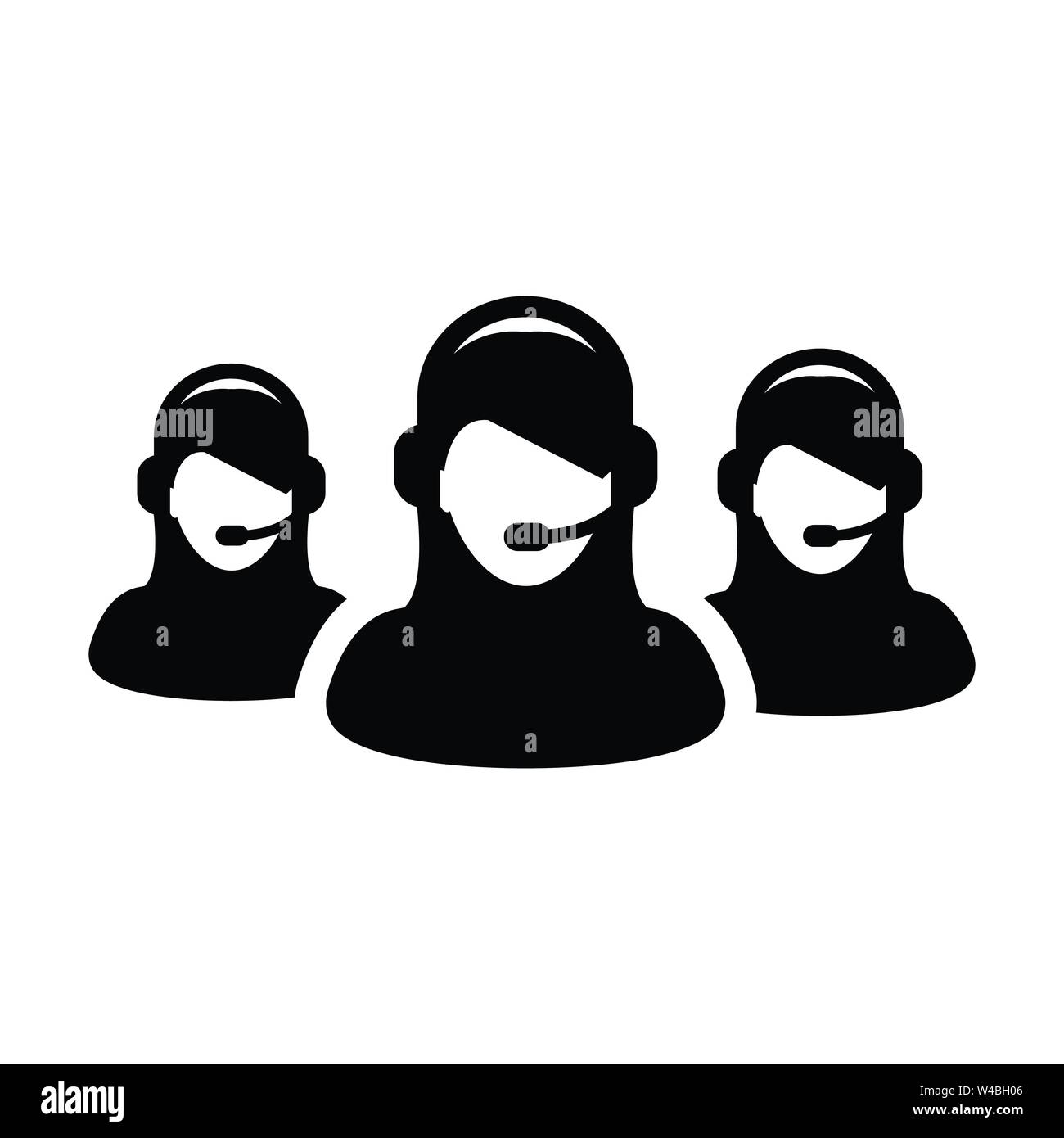 Customer support icon vector female business service person profile ...