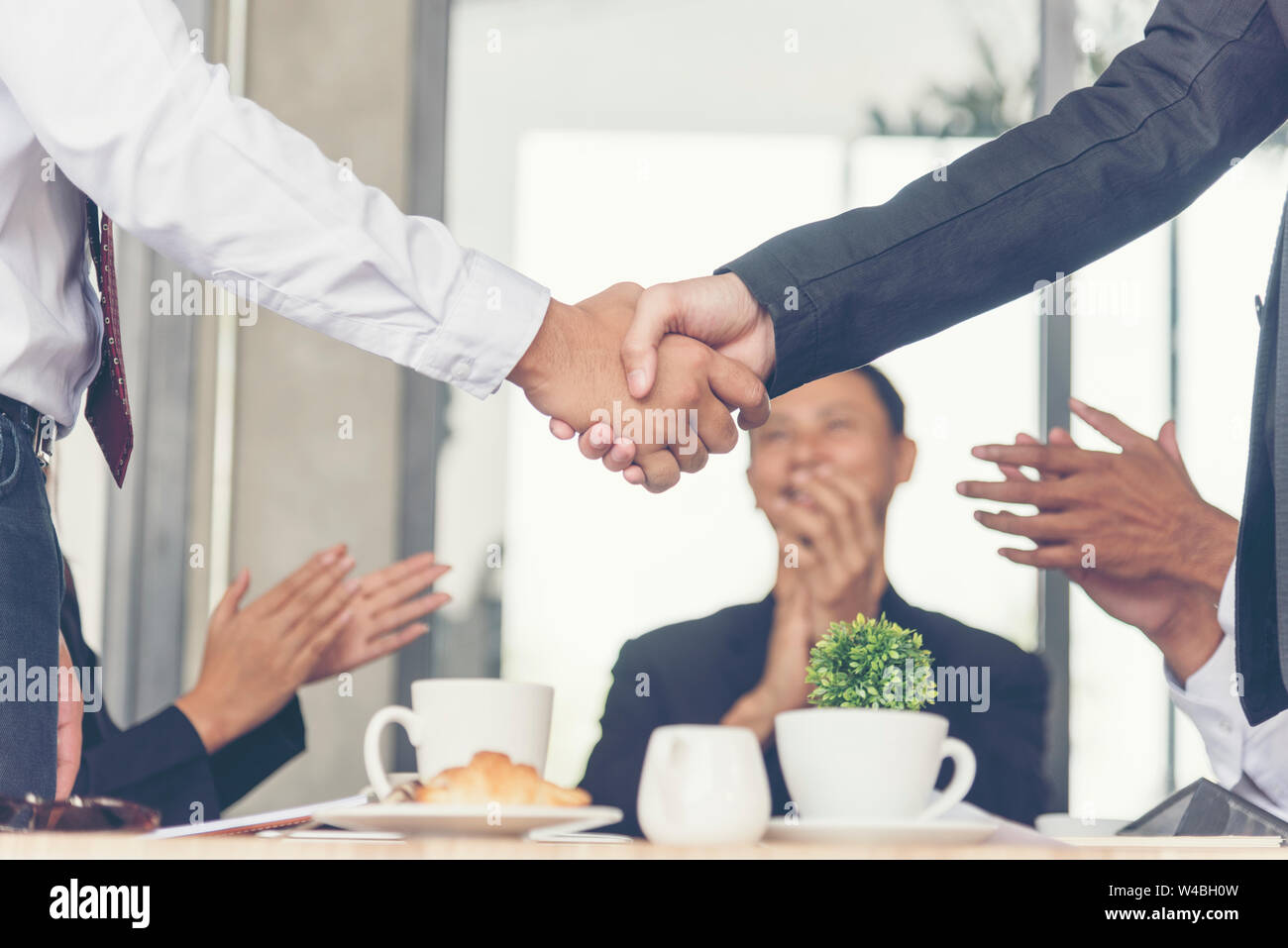 Team Teamwork Shake Hands Partnership Concept Stock Photo - Alamy