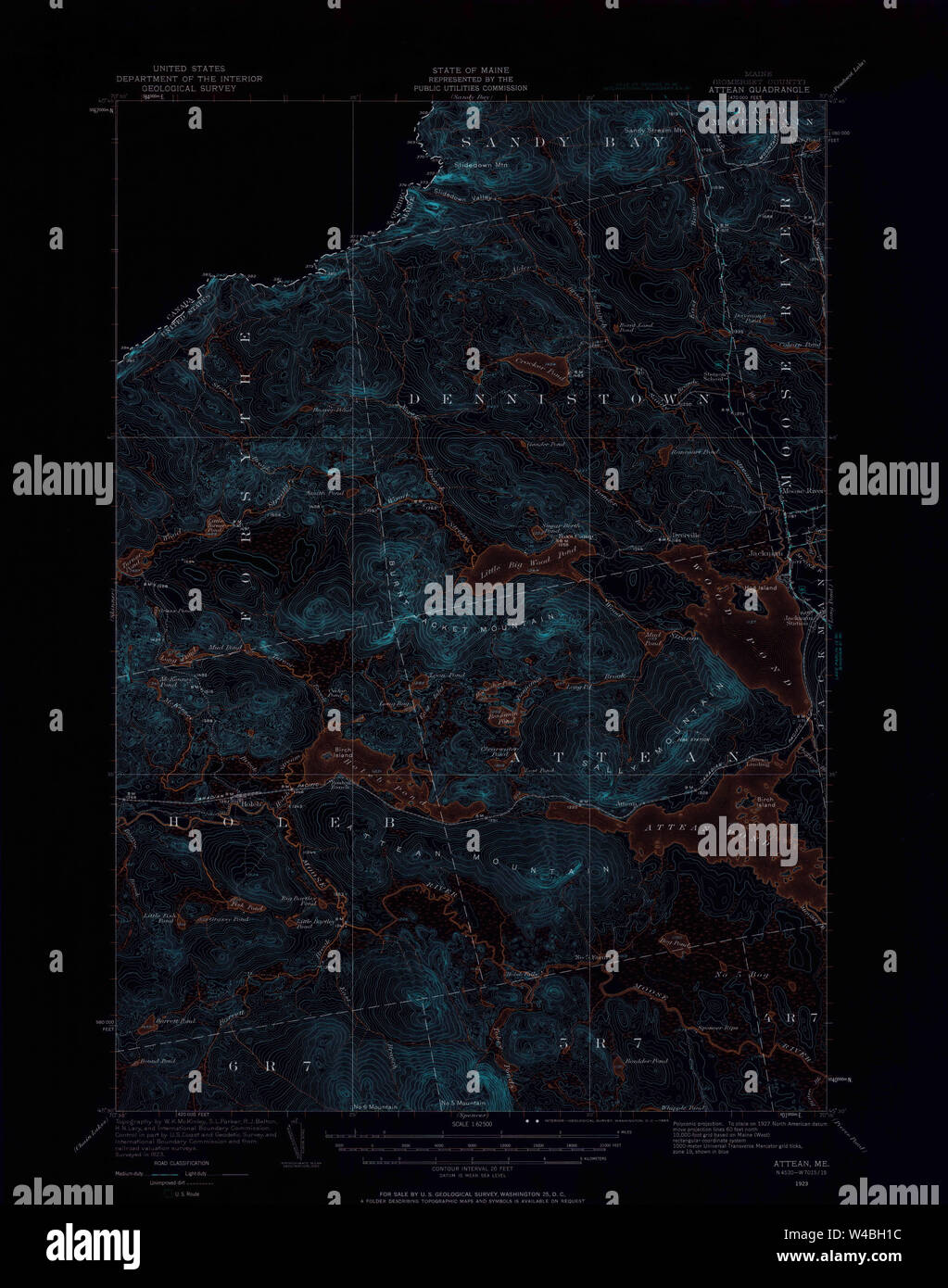 Maine USGS Historical Map Attean 306446 1923 62500 Inversion ...