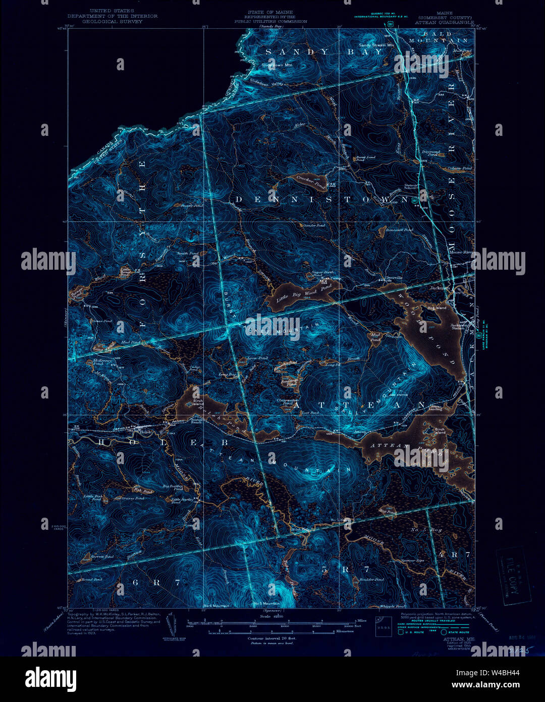 Maine USGS Historical Map Attean 460122 1925 62500 Inversion ...