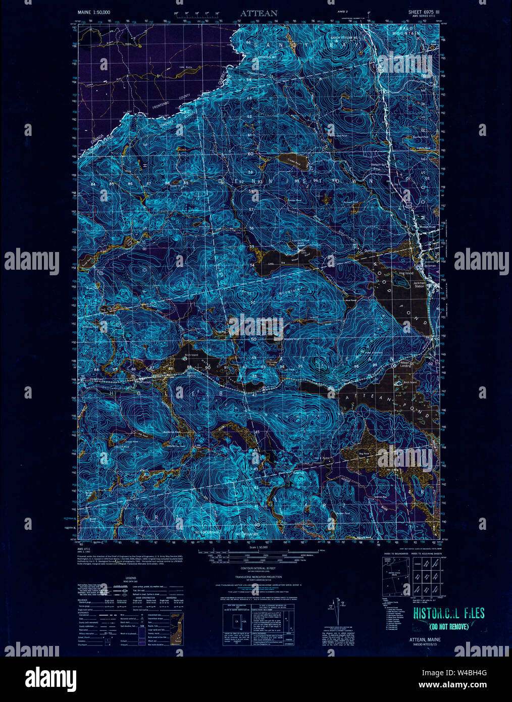 Maine USGS Historical Map Attean 460123 1950 50000 Inversion ...