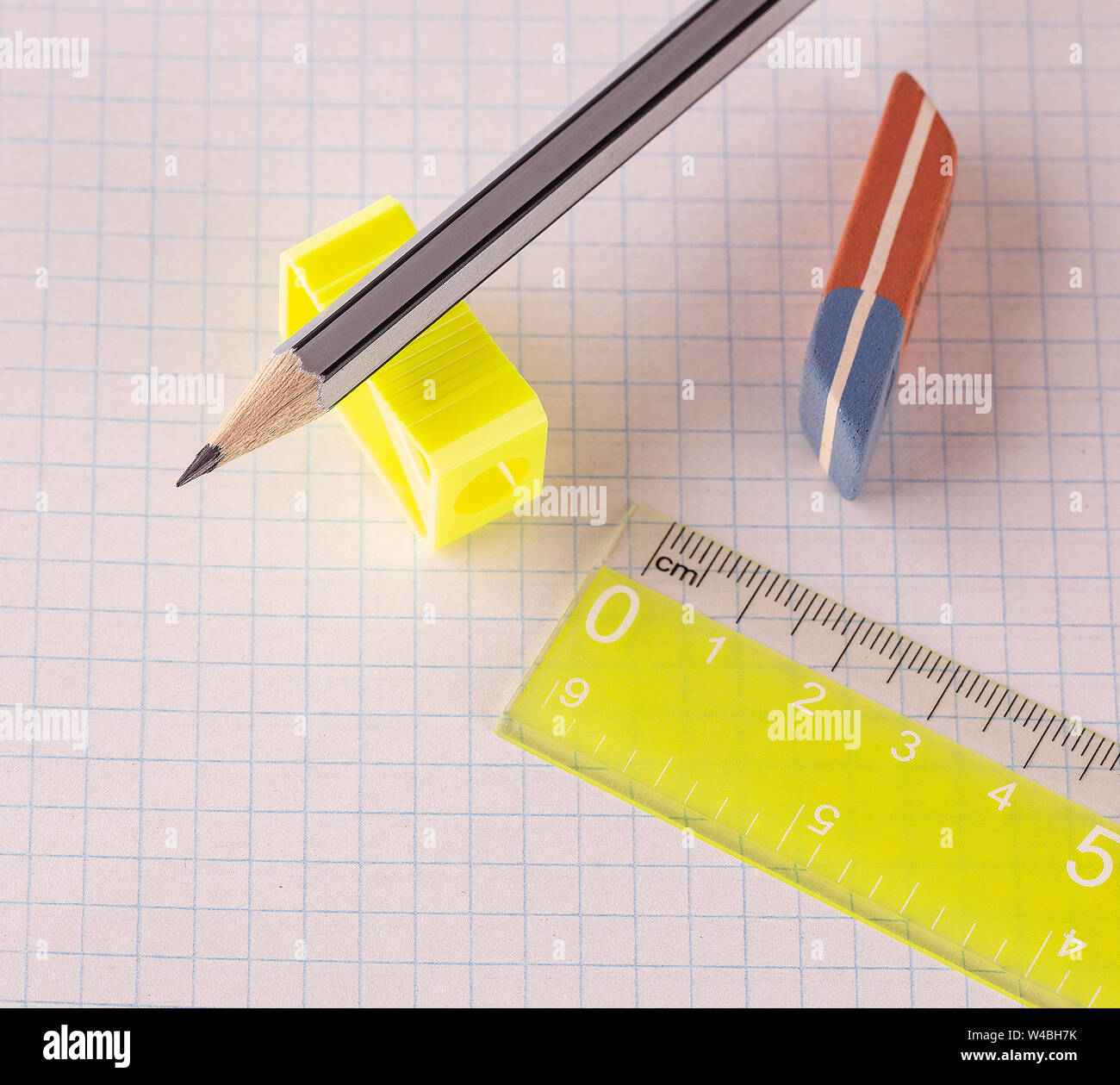 Pencils, eraser, sharpener, ruler hi-res stock photography and images ...