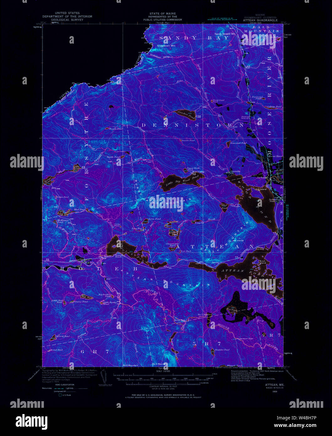 Maine USGS Historical Map Attean 460125 1925 62500 Inversion ...
