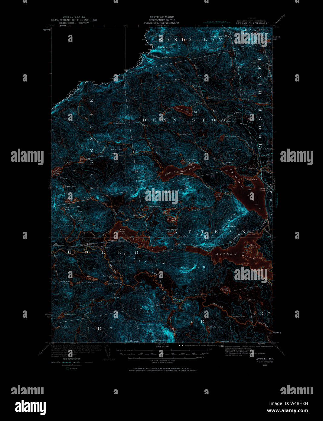 Maine USGS Historical Map Attean 460126 1923 62500 Inversion ...