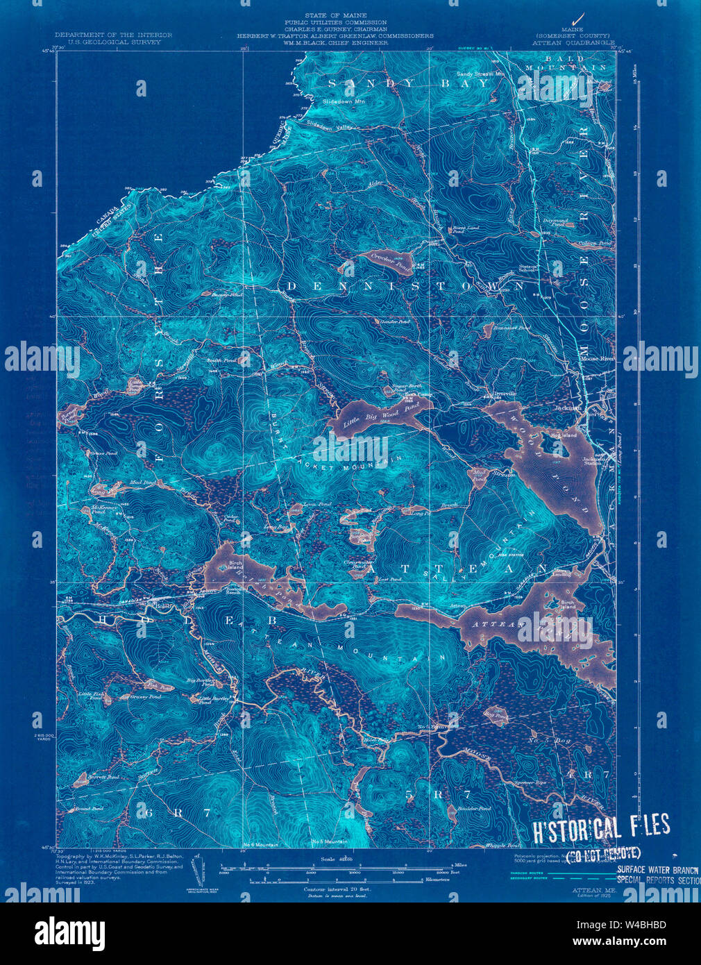 Maine USGS Historical Map Attean 807347 1925 62500 Inversion ...
