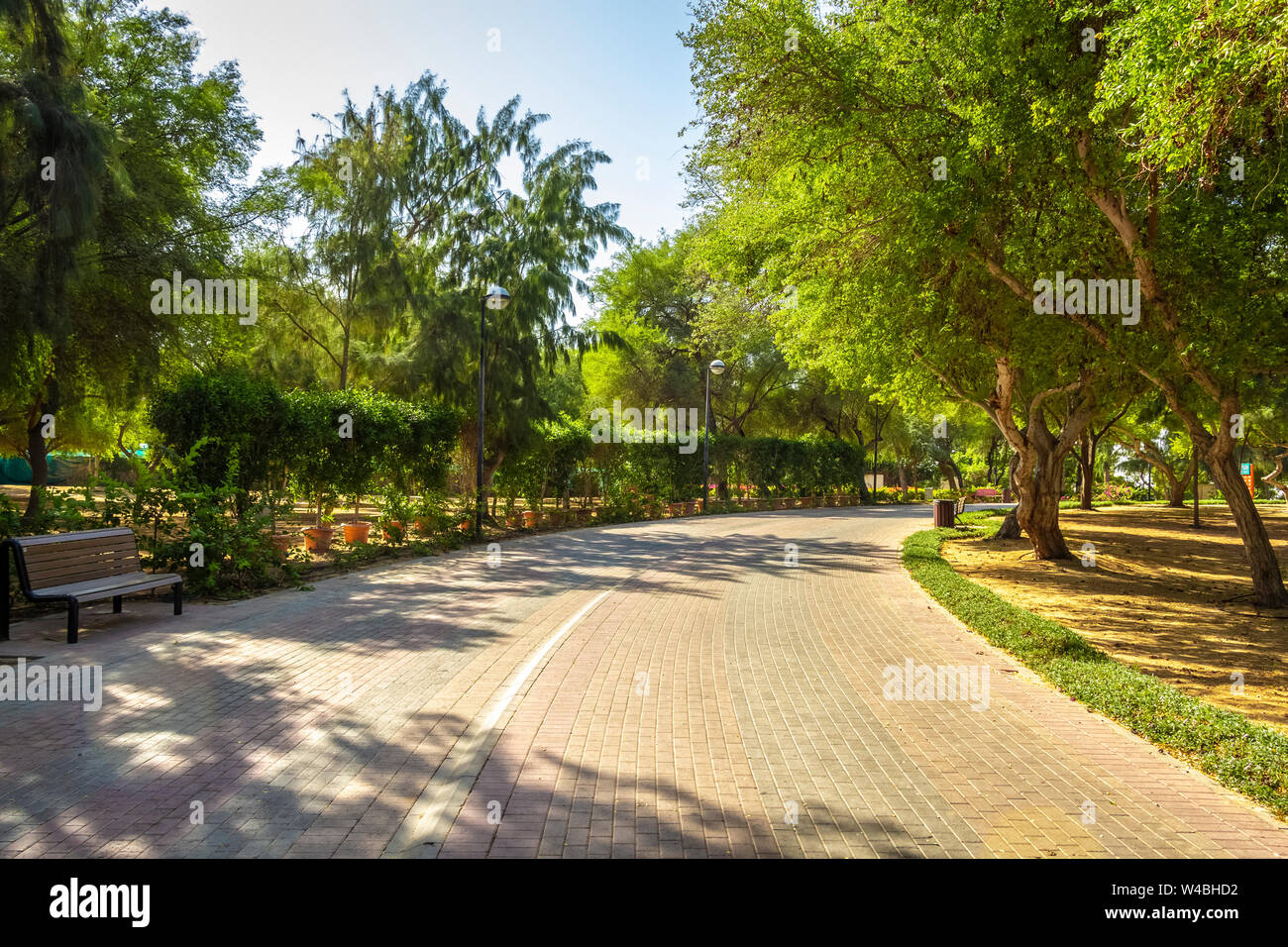 Beautiful park footpath along the city beach Stock Photo - Alamy