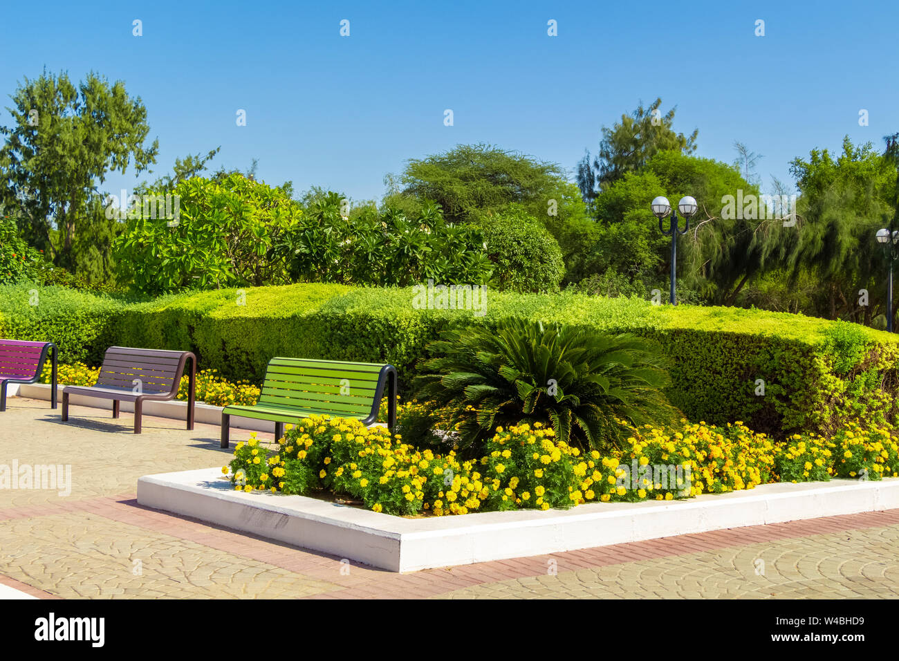 Beautiful park footpath along the city beach Stock Photo - Alamy
