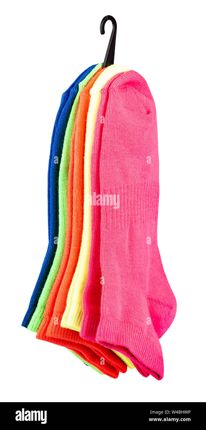 colorful socks isolated on white background Stock Photo - Alamy