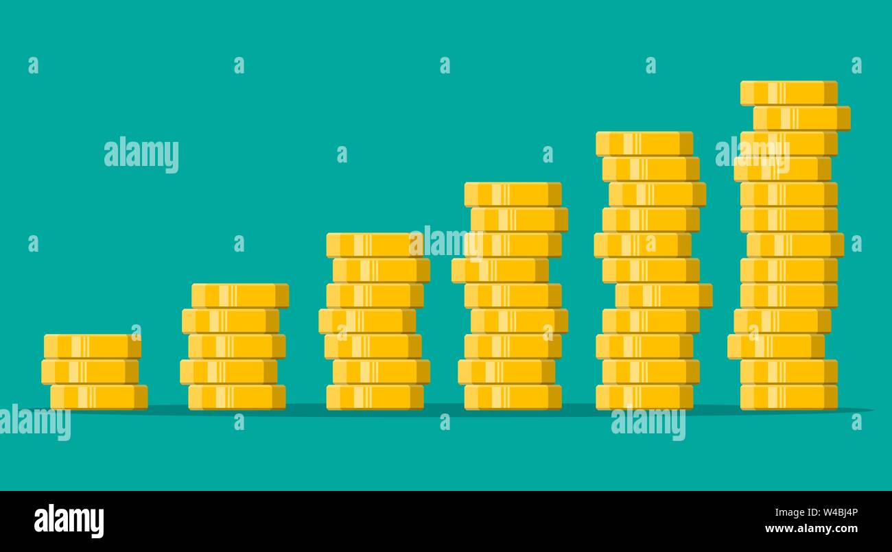 Stacks of gold coins Stock Vector Image & Art - Alamy