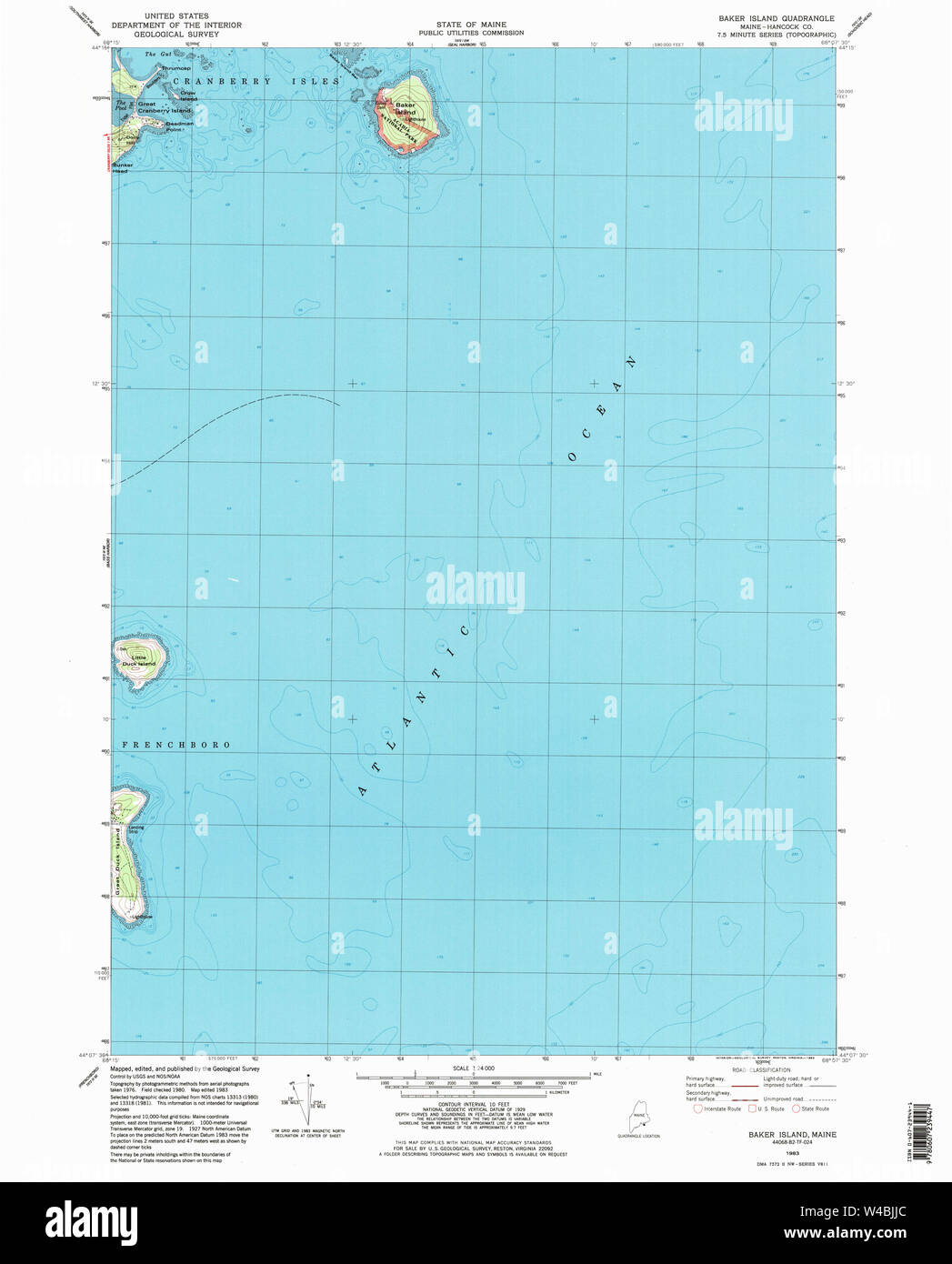 Maine USGS Historical Map Baker Island 104885 1983 24000 Restoration ...