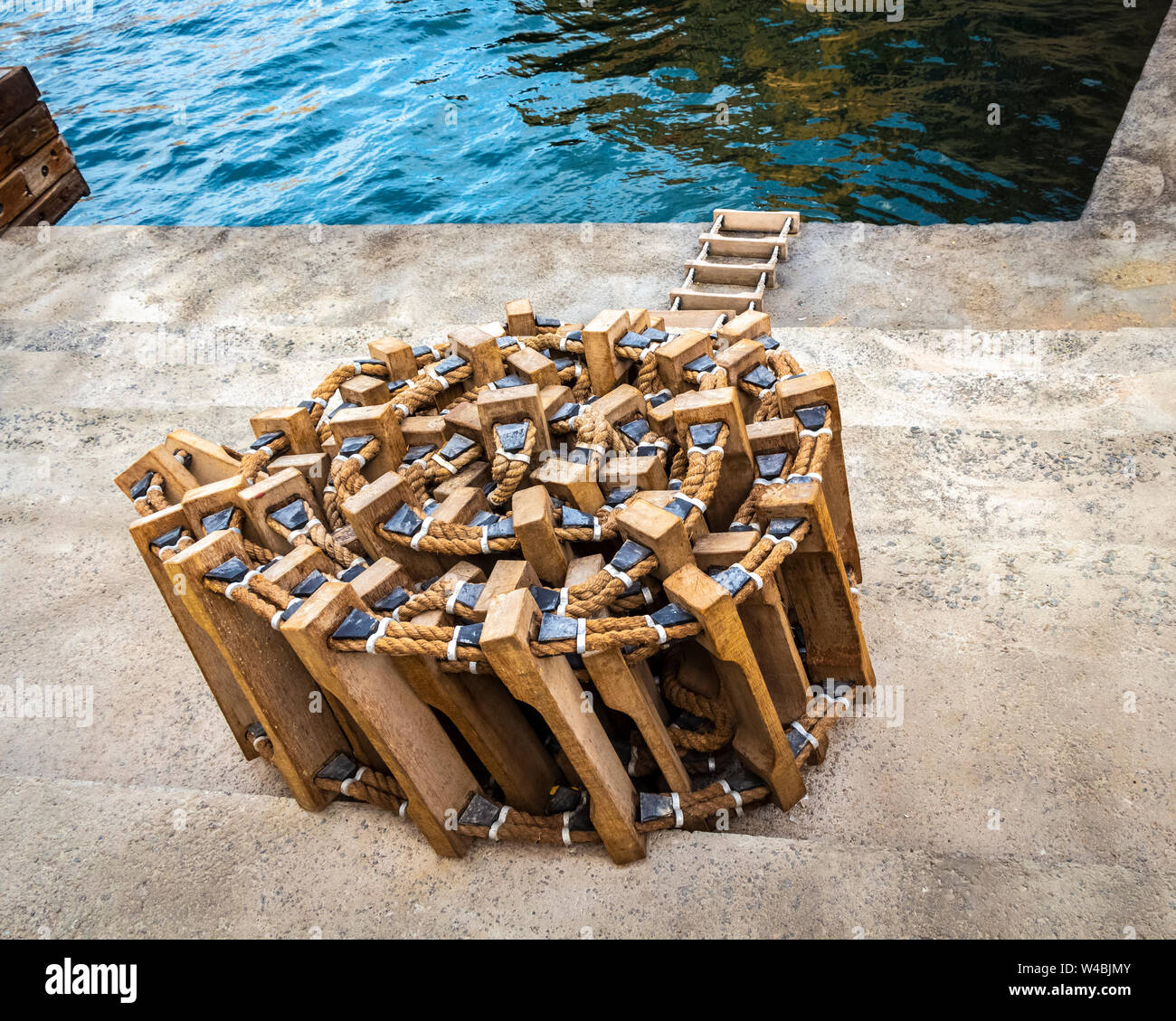 Tall ship deck rope ladder hi-res stock photography and images - Alamy