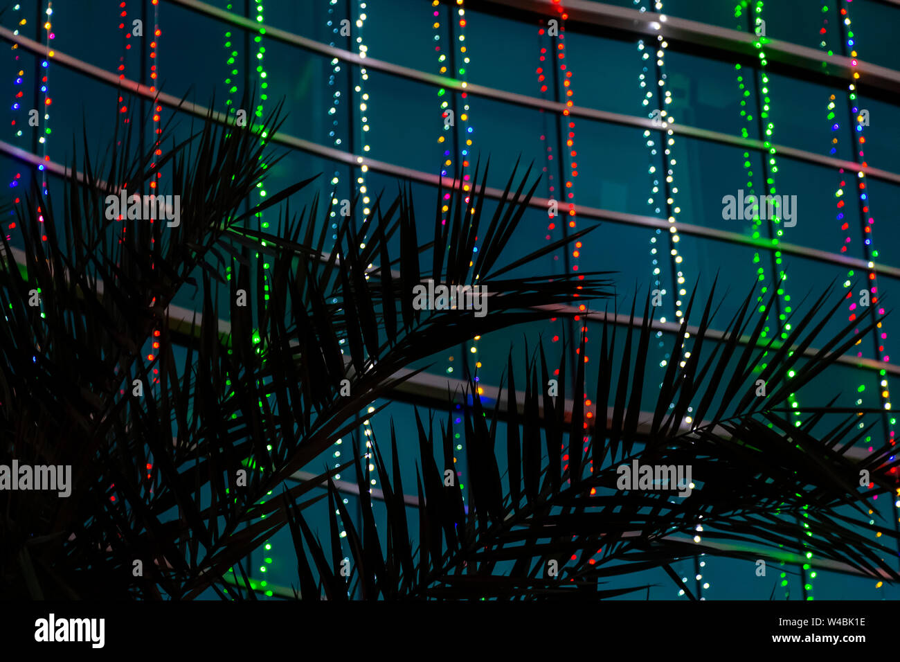 Elements of futuristic modern architecture at night Stock Photo - Alamy