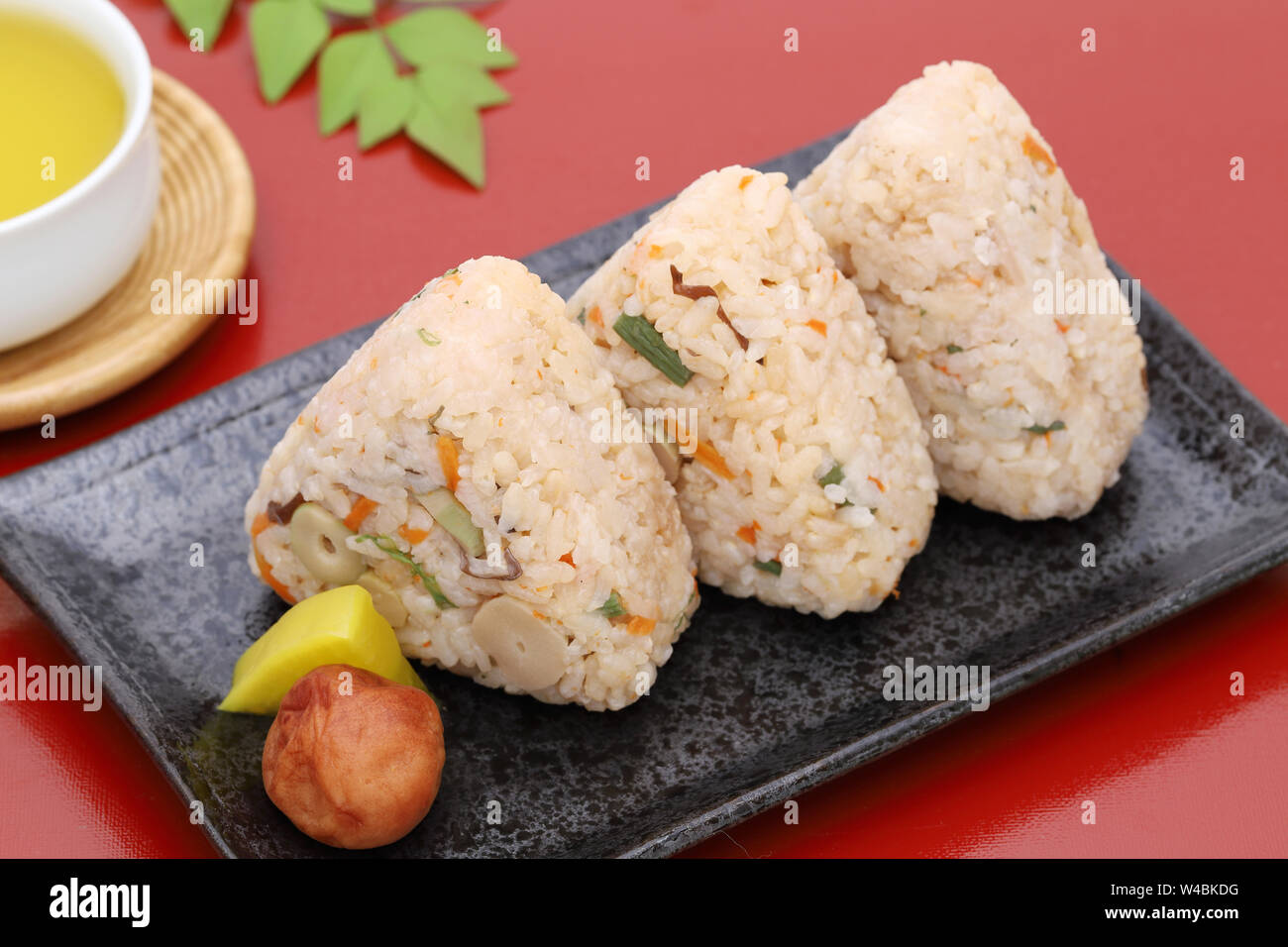 Onigiri, Japanese food, Japanese rice ball, rice triangle with Takikomi ...