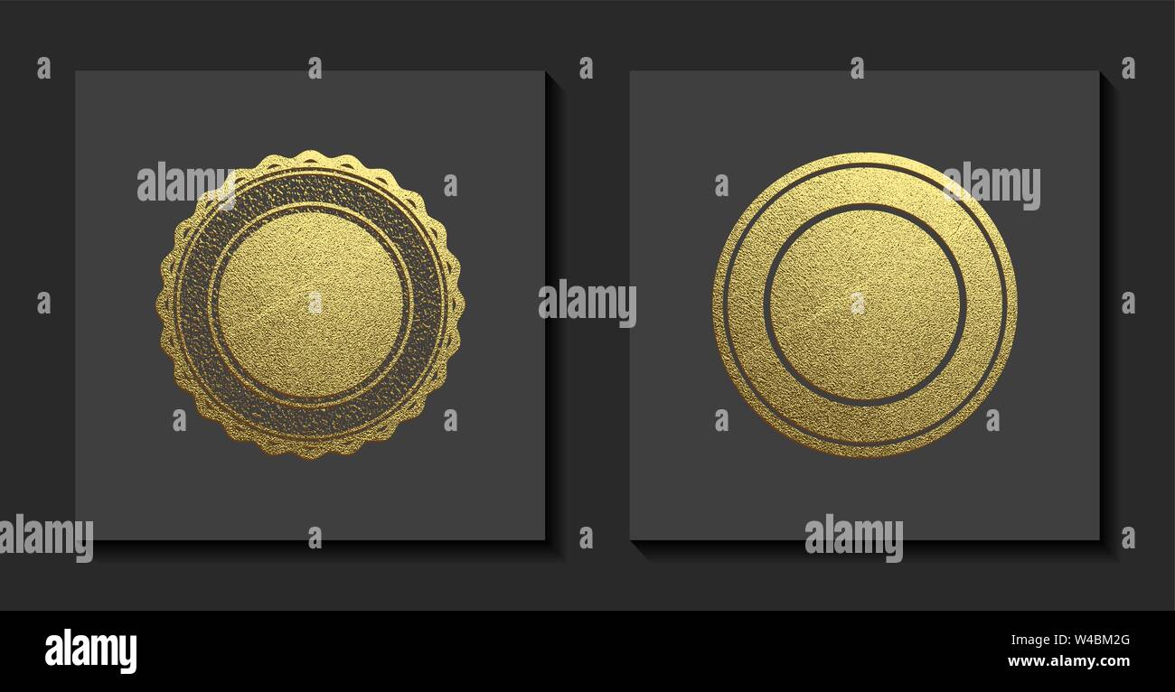 Vector illustration. Gold rubber stamp. Luxury golden vintage border ...