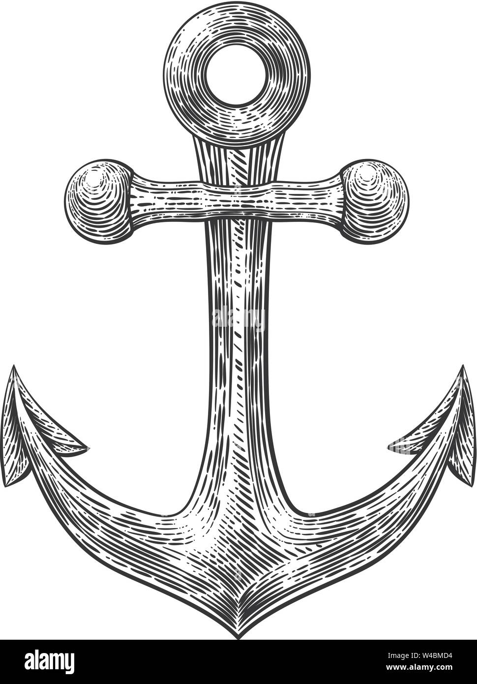 Vector line drawing anchor Cut Out Stock Images & Pictures - Alamy