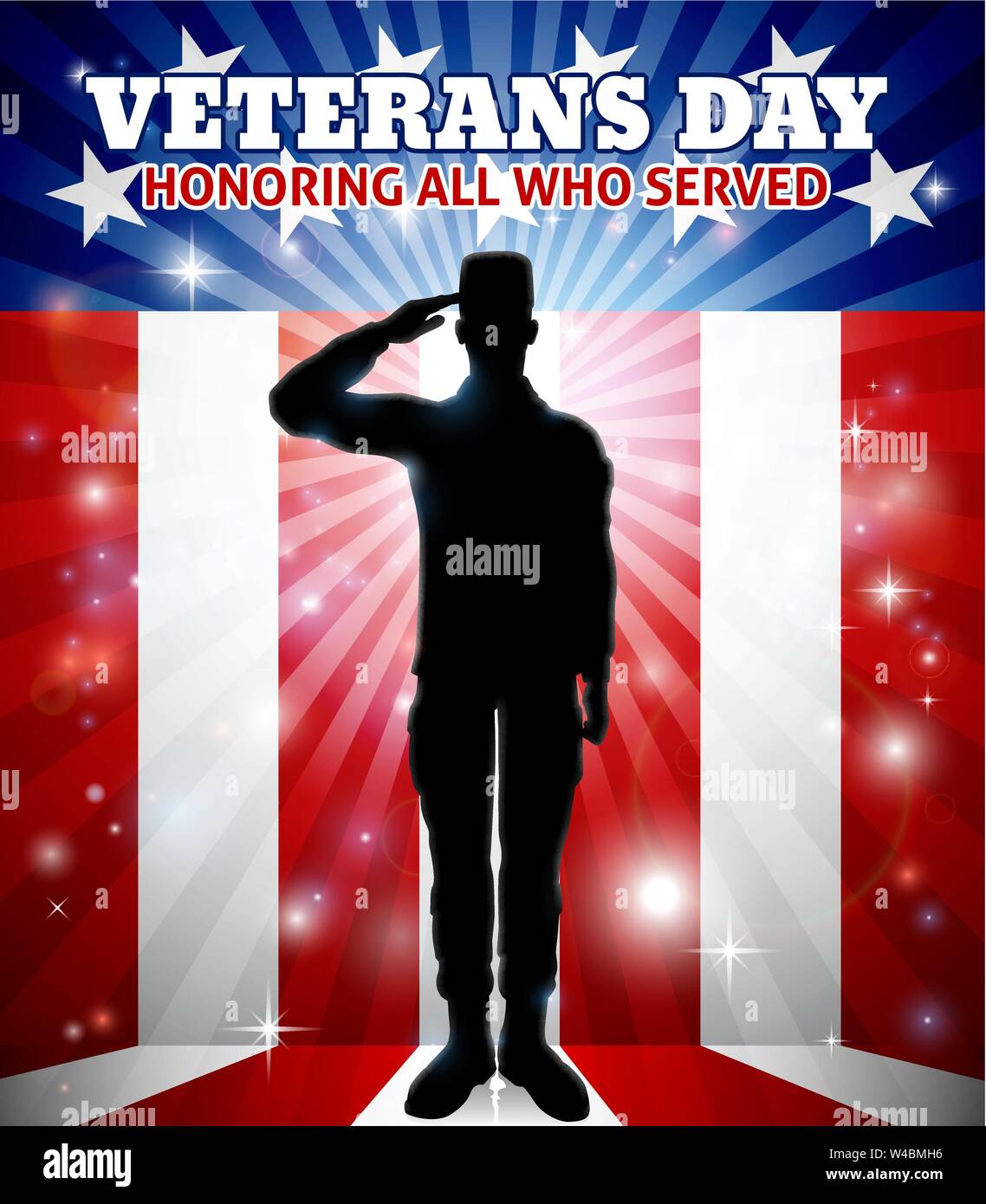 Saluting Soldier Patriotic Veterans Day Design Stock Vector Image & Art ...