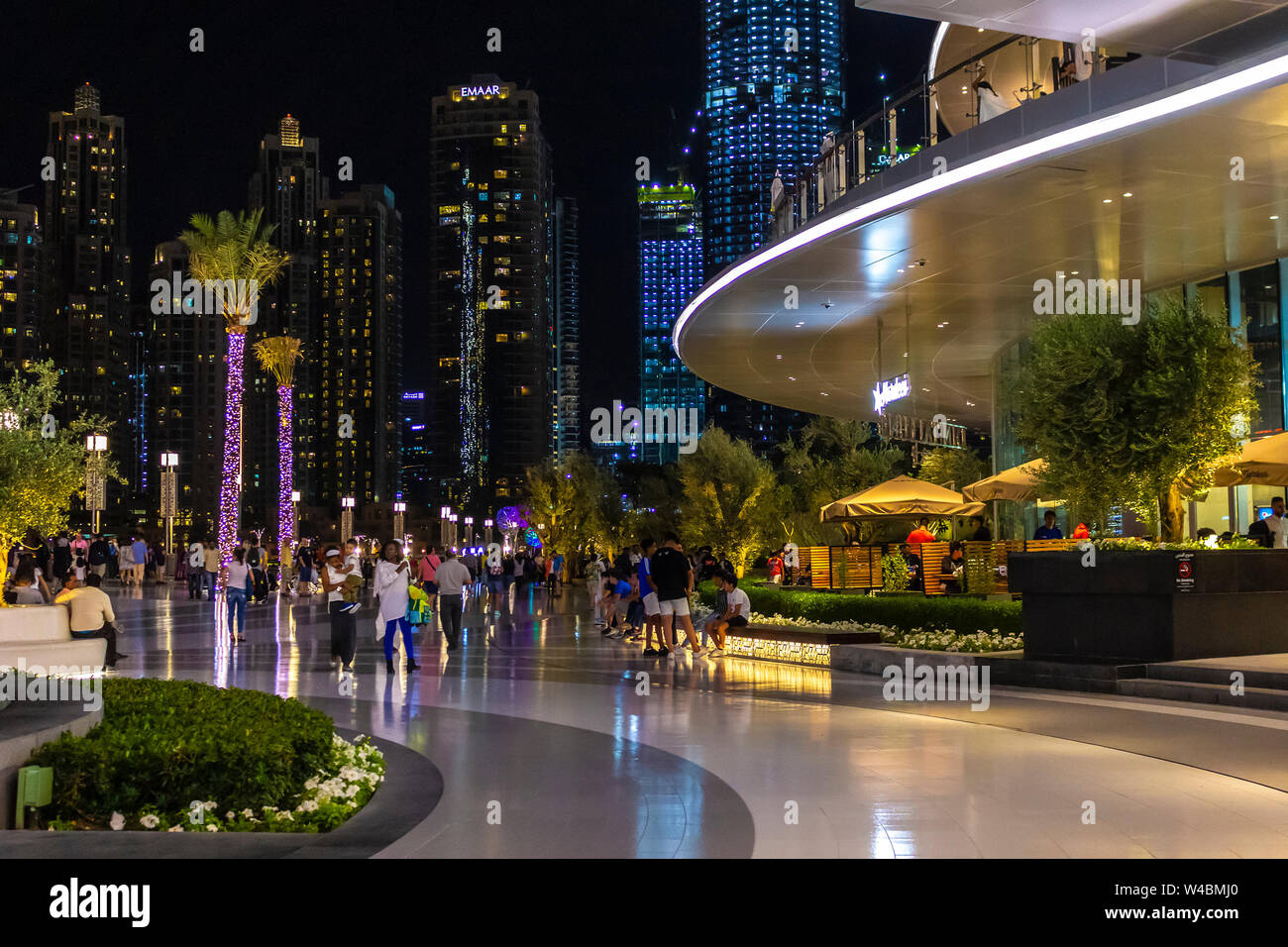 Dubai, UAE - November 29, 2018: Downtown Dubai district. View of the ...