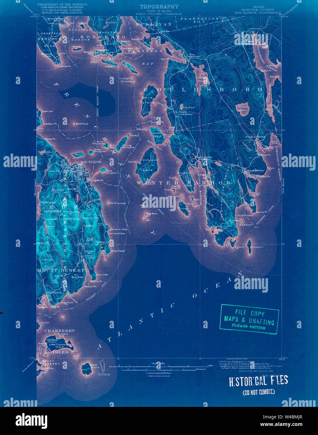 Map of bar harbor maine hi-res stock photography and images - Alamy