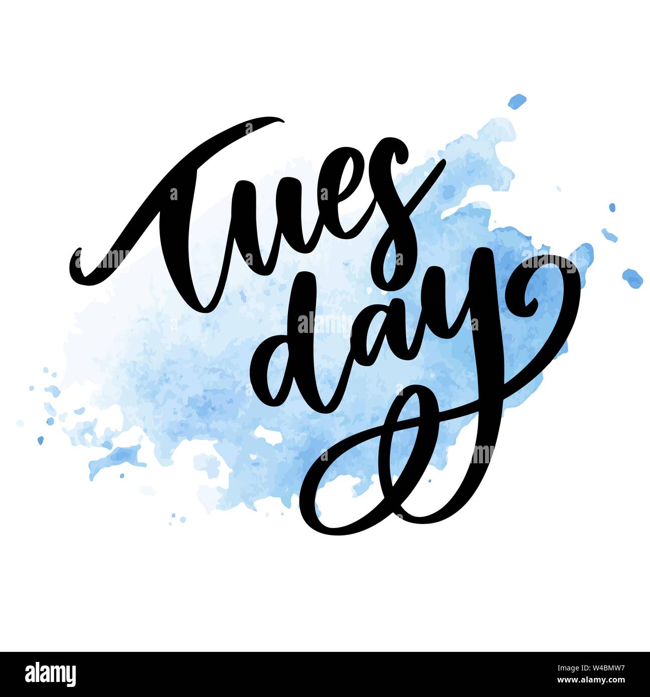 Hello Tuesday words. Quote design. Hand drawn ink lettering Stock ...