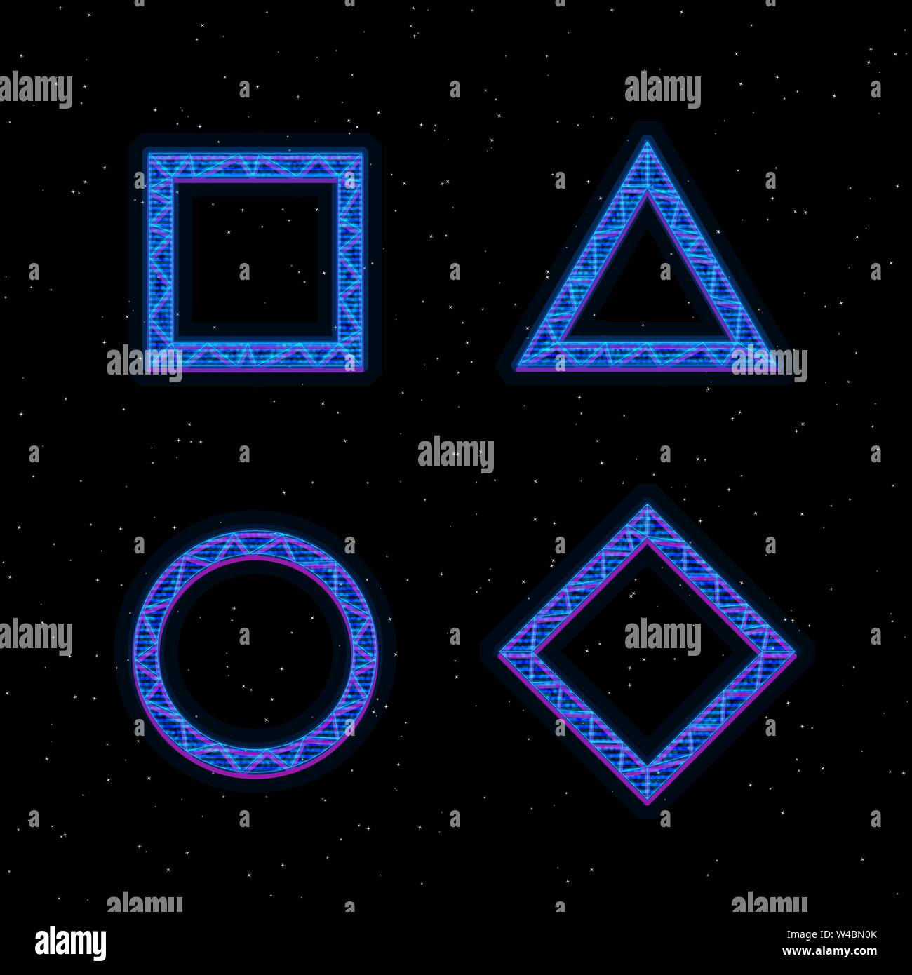 Futuristic Hologram HUD blue vector geometric shapes. Square, triangle ... Futuristic Hologram HUD blue vector geometric shapes. Square, triangle ...