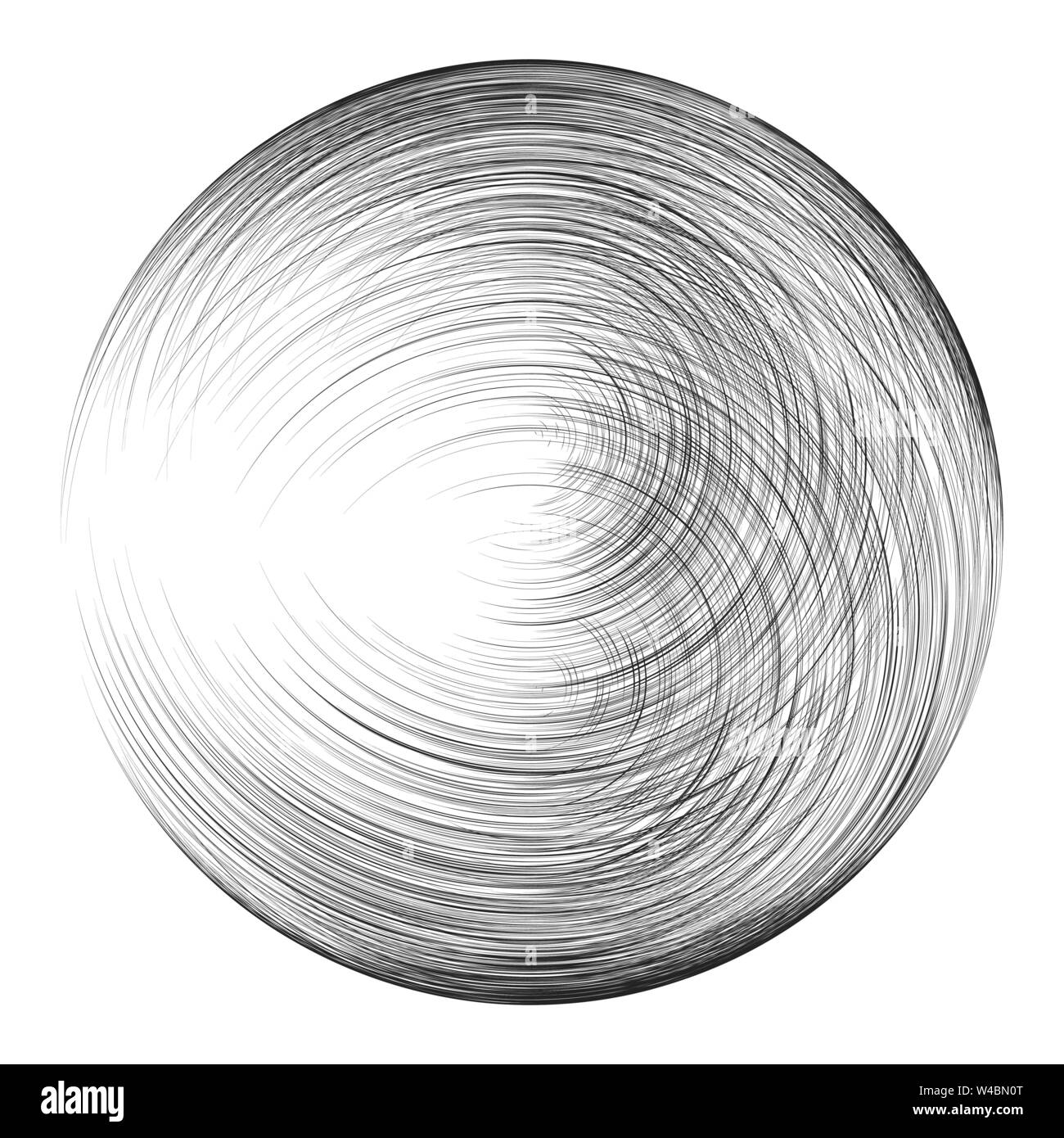 Abstract strokes that makes a sphere. Round textured shape. Modern ...