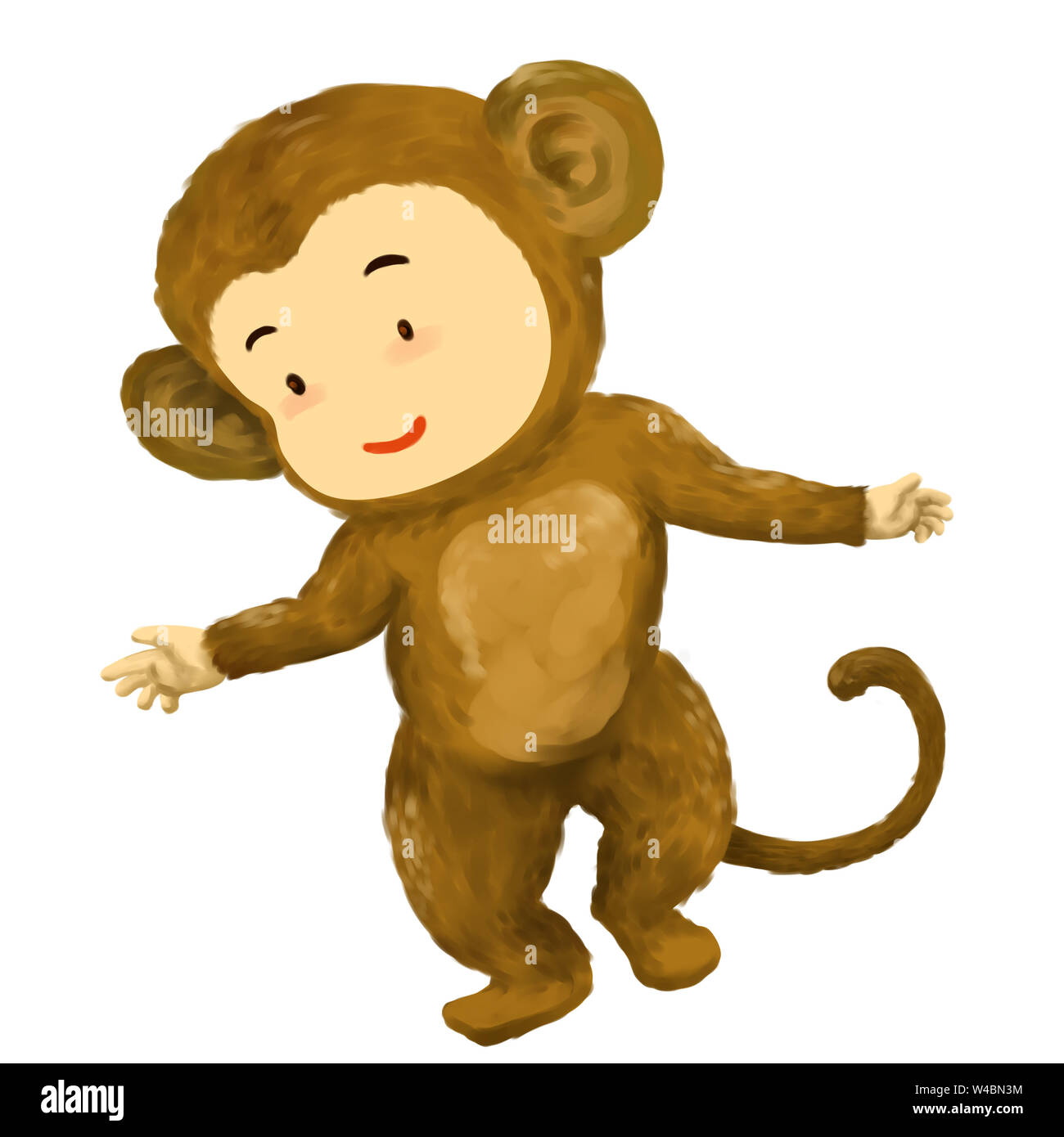 Cartoon Girl Monkeys In Trees