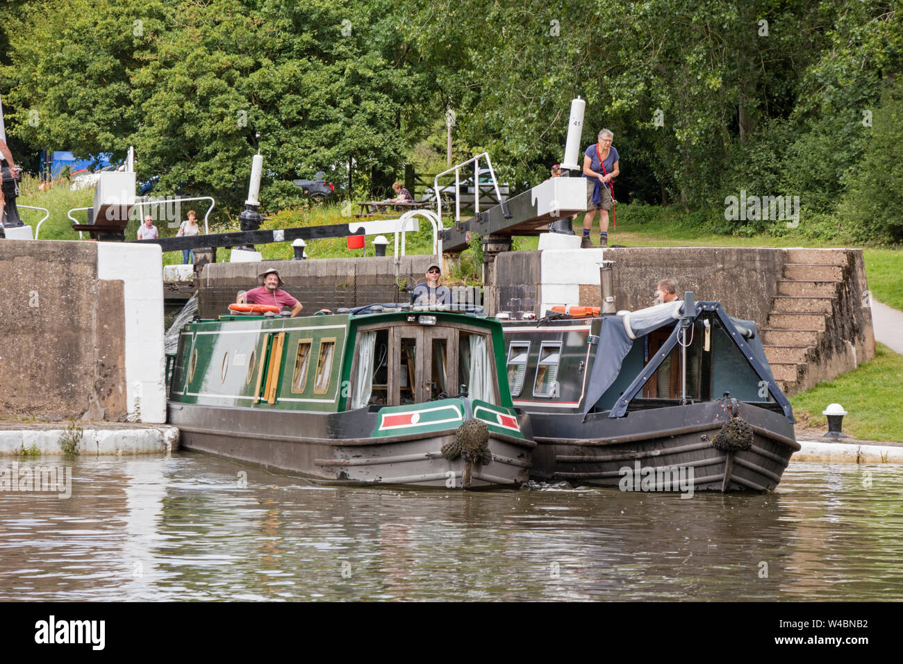 Hatton locks on the Grand Union Canal, Warwickshire, England, UK Stock ...