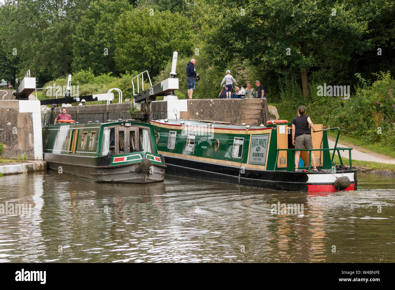 Hatton locks on the Grand Union Canal, Warwickshire, England, UK Stock ...