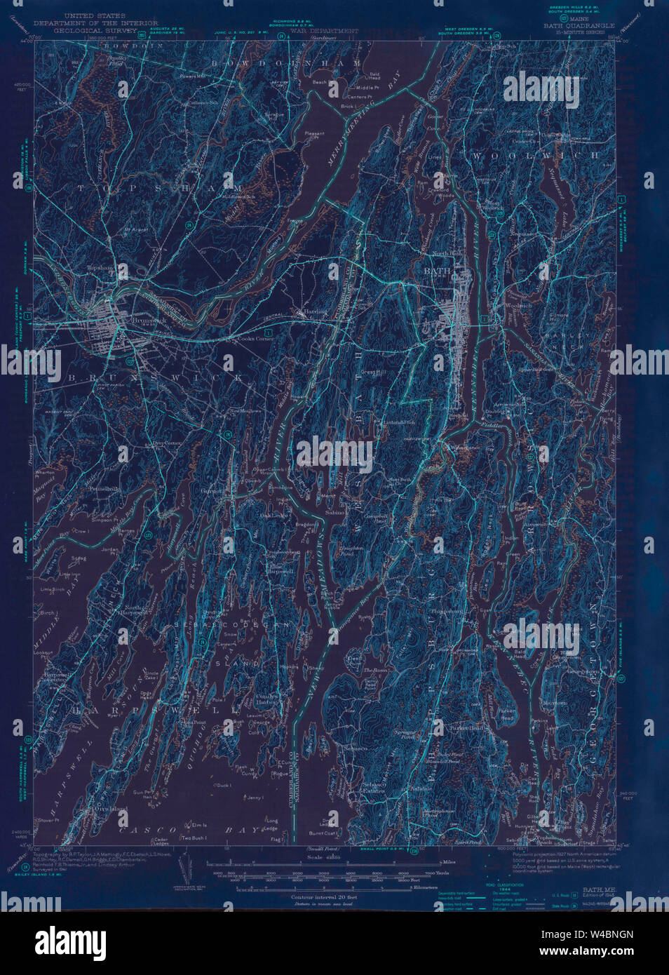 Map Of Bath Maine High Resolution Stock Photography and Images - Alamy