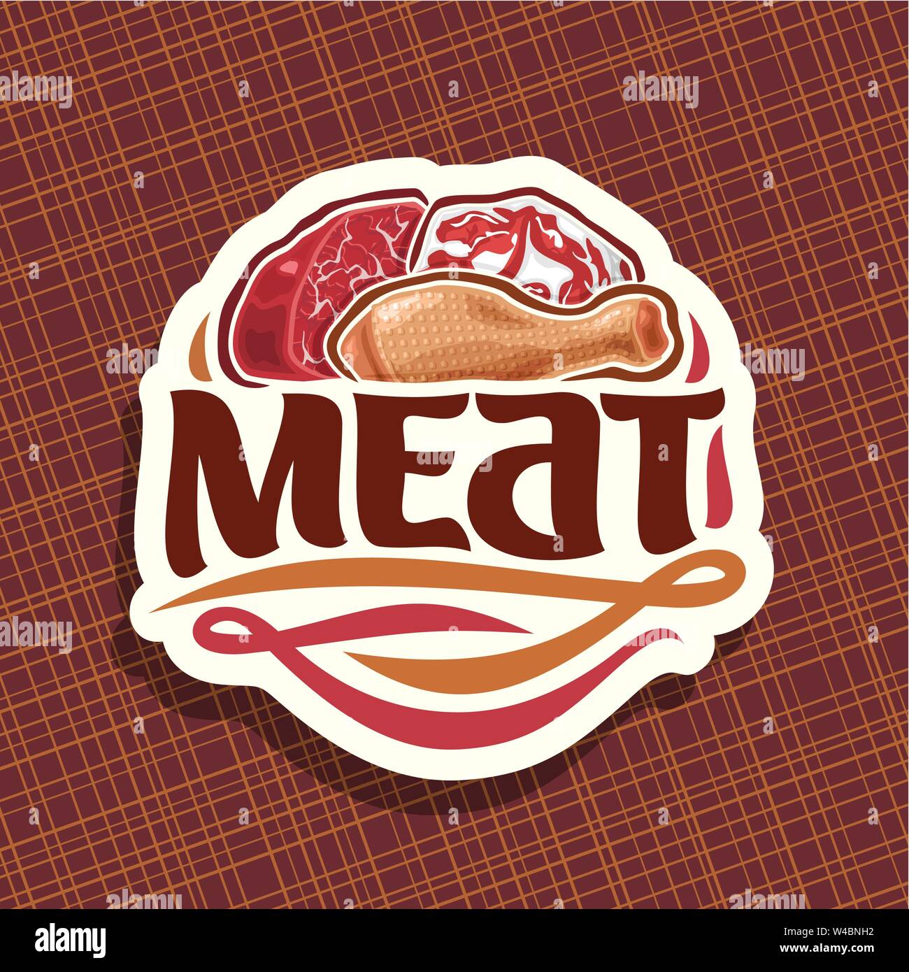 Beefsteak meat product butchery Stock Vector Images - Alamy
